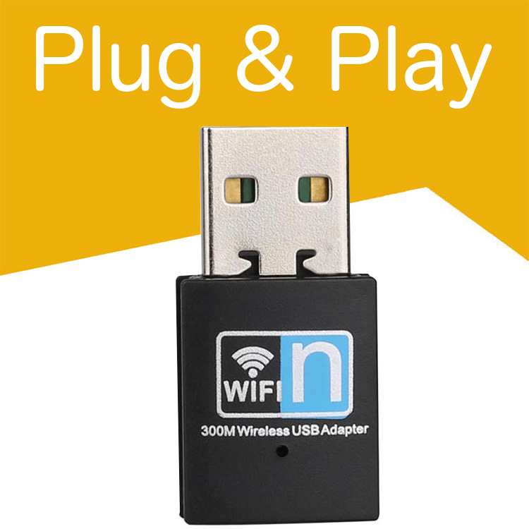 Mini WiFi Wireless Adapter WLAN 300 Mbit 802.11b/g/n USB 2.0 Stick ...